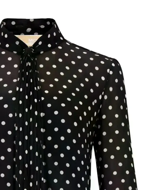 Michael Kors Polka-dot Mini Dress With Ruffle Hem