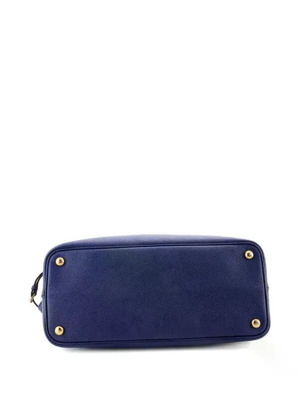 Prada Cuir Double Saffiano Leather Medium Tote Bag - Blue