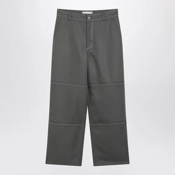 Ami Grey Canvas Workwear Trousers - Black