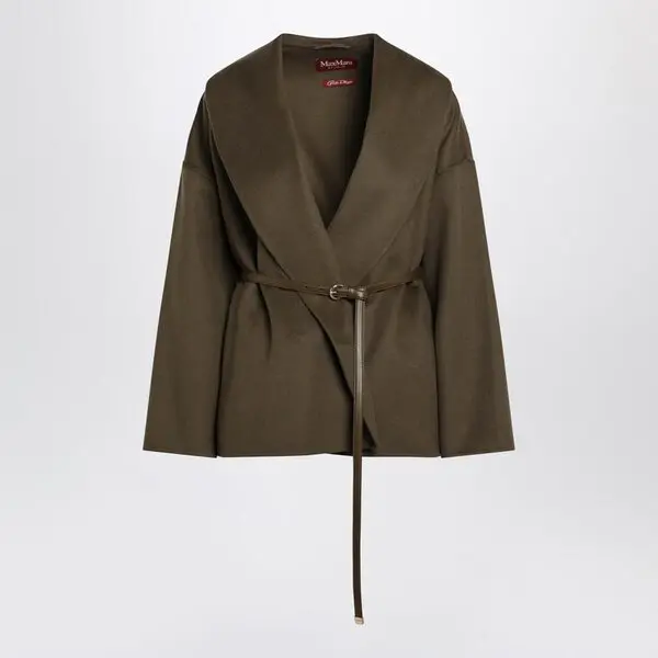 Max Mara Khaki Wrap Coat - Green