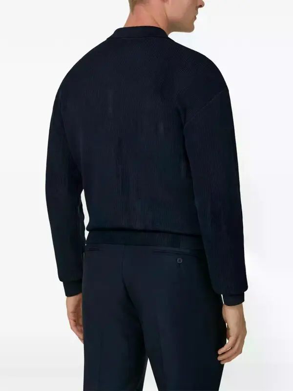 Boggi Milano Open-neck Ribbed Knit Sweater