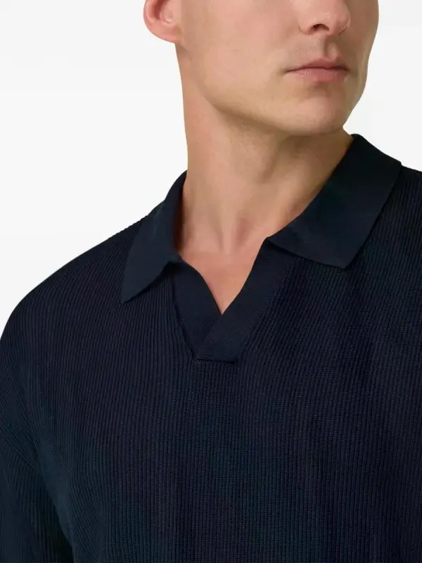 Boggi Milano Open-neck Ribbed Knit Sweater