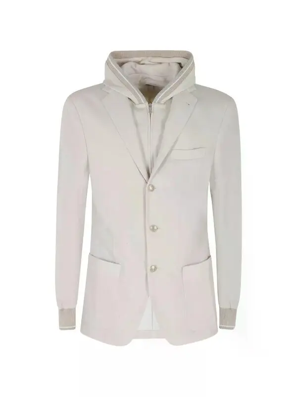 Eleventy Layered Hooded Jacket - Grey