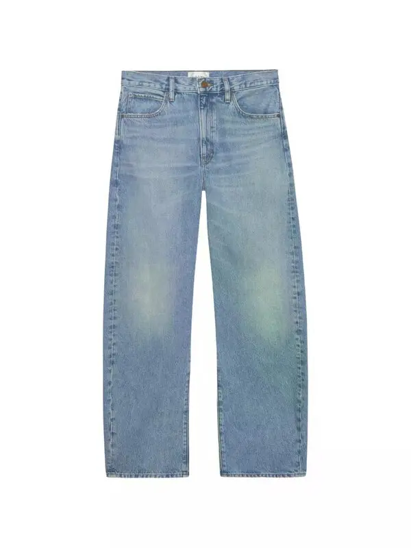 FRAME Vertical Crop High-waist Straight Jeans - Blue