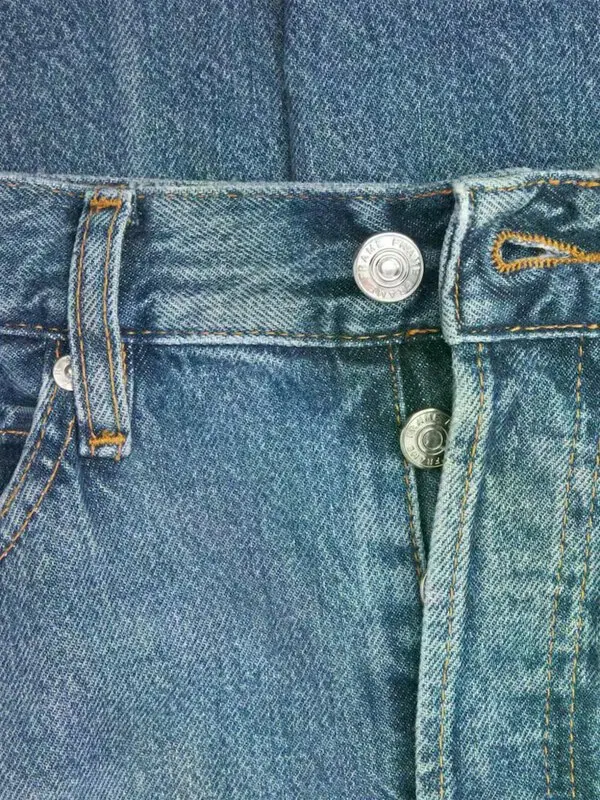 FRAME Vertical Crop High-waist Straight Jeans - Blue