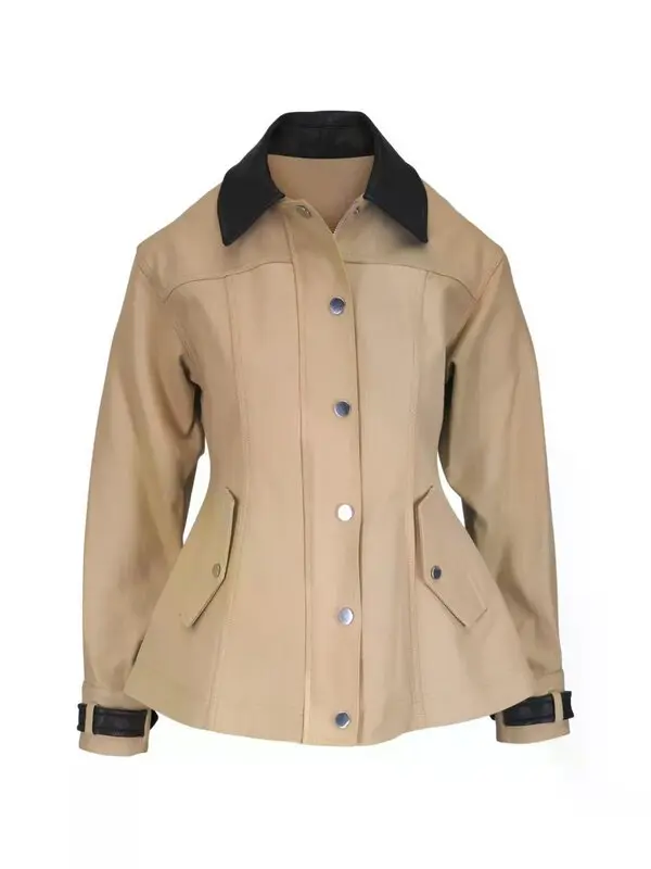 Veronica Beard Peplum Pointed Collar Jacket - Neutrals