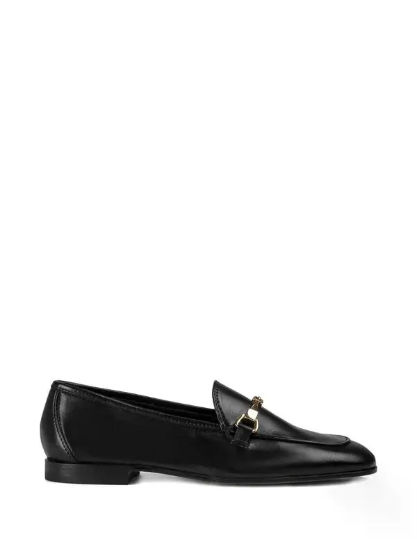 DOUCAL'S Horsebit Leather Loafers - Black