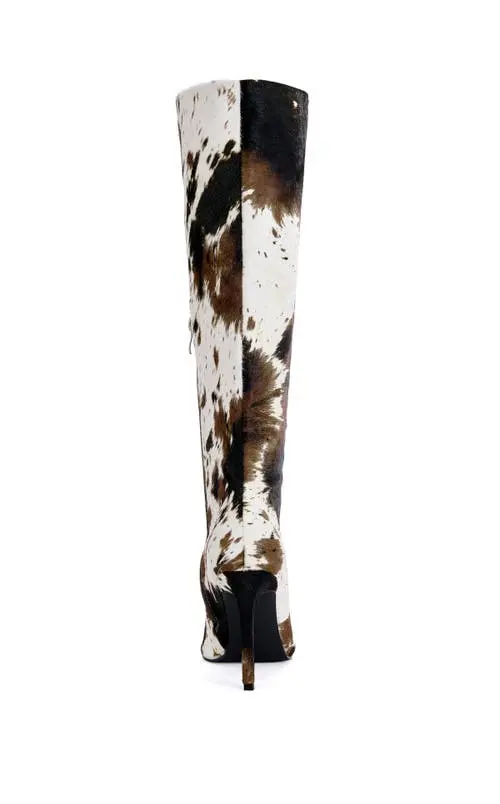 AZALEA WANG Syreali Calf Hair Stiletto Boots