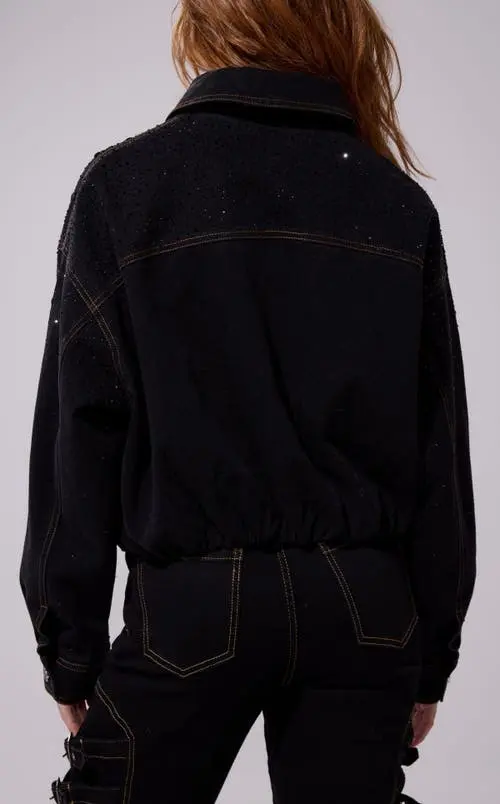 AZALEA WANG Embellished Denim Jacket