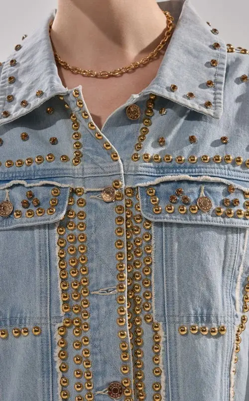 AZALEA WANG Sable Studded Jacket