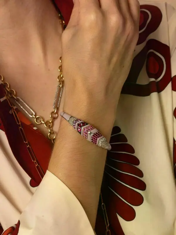 Nikos Koulis Oui Diamond, Ruby, And Sapphire Bracelet - Silver