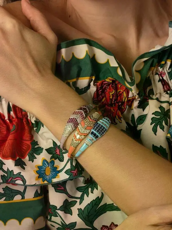 Nikos Koulis Oui Diamond, Ruby, And Sapphire Bracelet