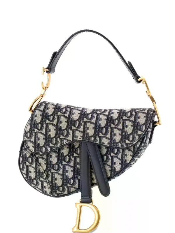 Dior Saddle Oblique Canvas Mini Shoulder Bag - Blue