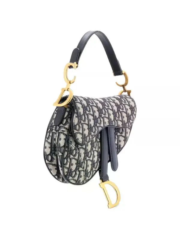 Dior Saddle Oblique Canvas Mini Shoulder Bag - Blue