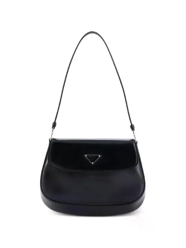 Prada Cleo Flap Spazzolato Leather Shoulder Bag