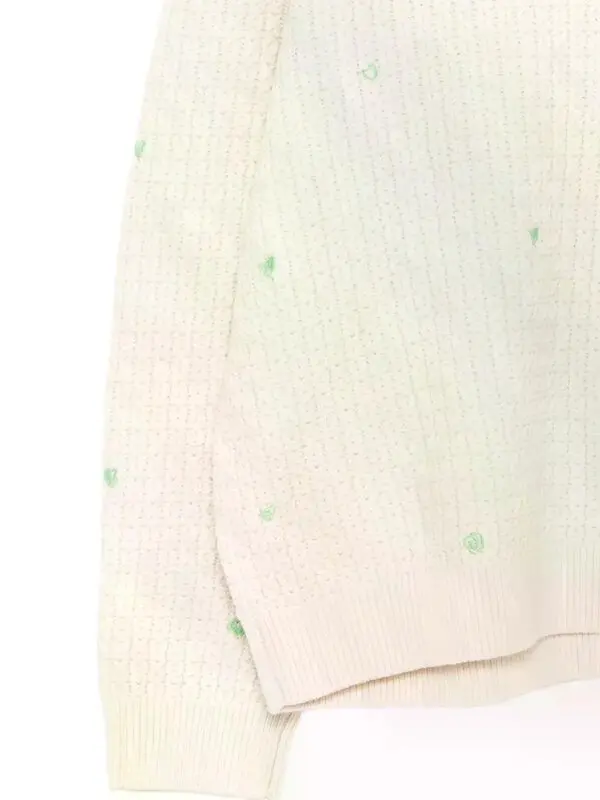 CROQUIS Heart-embroidered Pullover Sweater