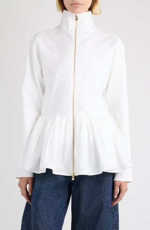 Alaïa Cotton Peplum Jacket - Blanc