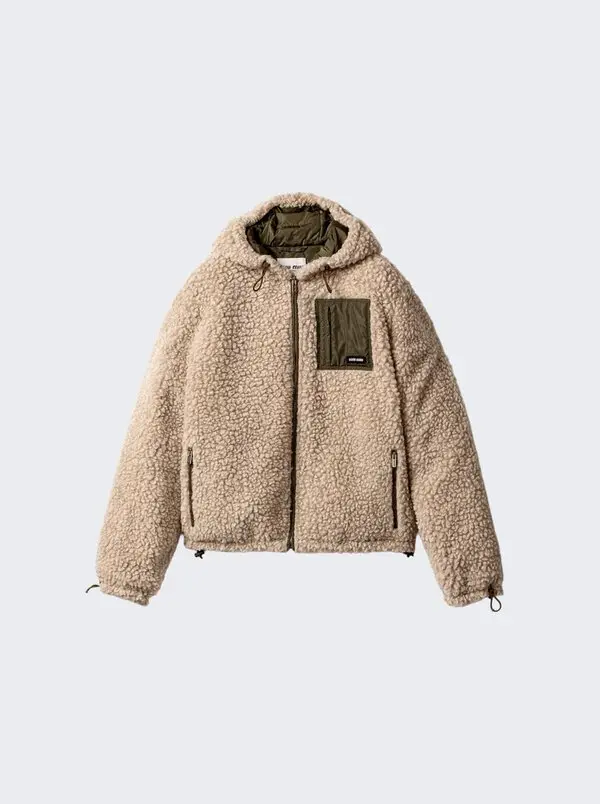 Miu Miu Teddy Down Jacket With Technical Ponge