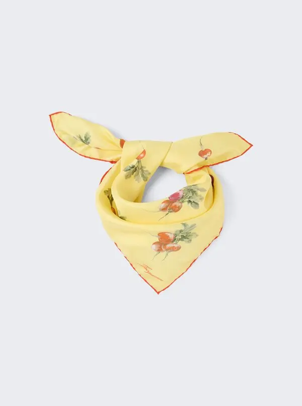 Jacquemus Radish Print Silk Scarf - Yellow