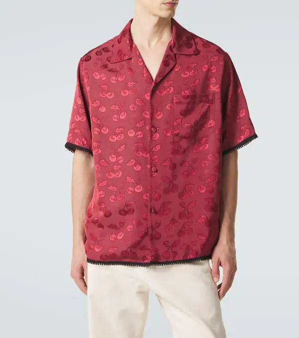 Valentino Garavani Cherryfic Jacquard Bowling Shirt