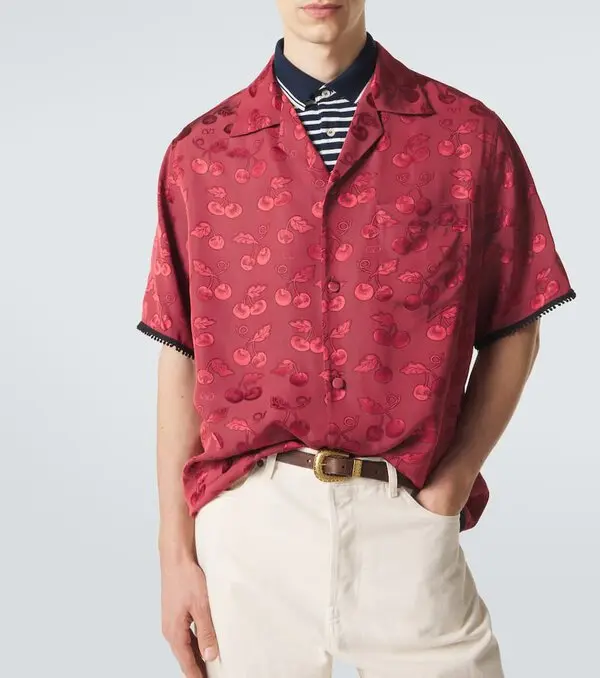 Valentino Garavani Cherryfic Jacquard Bowling Shirt