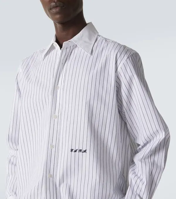 BODE Pinstripe Cotton Poplin Shirt