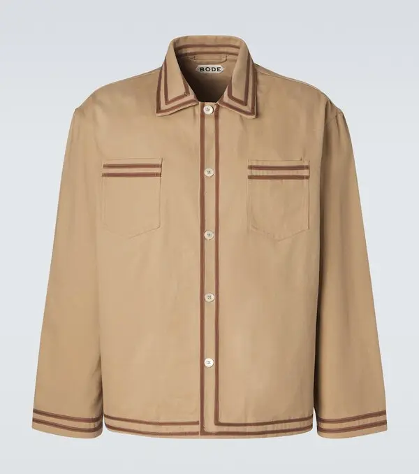 BODE Cotton Twill Overshirt - Brown