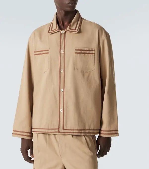 BODE Cotton Twill Overshirt - Brown