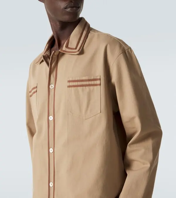 BODE Cotton Twill Overshirt - Brown