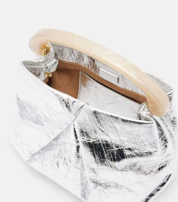 Dries Van Noten Mini Metallic Leather Top-handle Bag - Silver