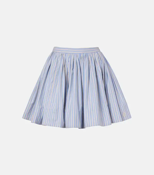 Rabanne Striped Cotton Miniskirt - Blue