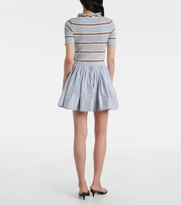Rabanne Striped Cotton Miniskirt