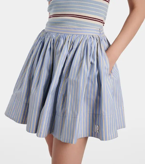 Rabanne Striped Cotton Miniskirt