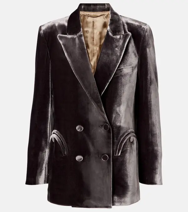 BLAZÉ MILANO Everynight Velvet Blazer - Silver