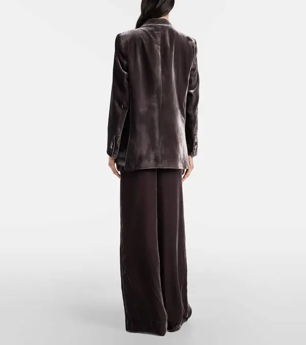 BLAZÉ MILANO Husi Velvet Wide-leg Pants