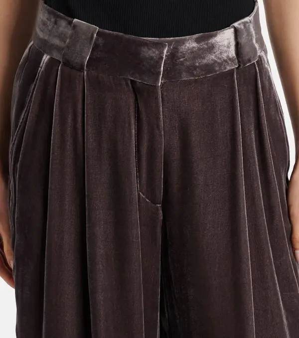 BLAZÉ MILANO Husi Velvet Wide-leg Pants