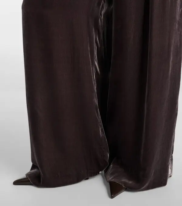 BLAZÉ MILANO Husi Velvet Wide-leg Pants