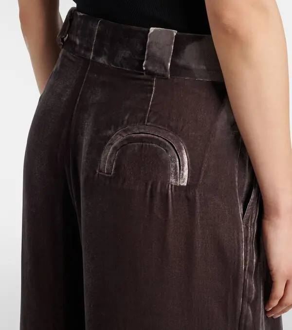 BLAZÉ MILANO Husi Velvet Wide-leg Pants