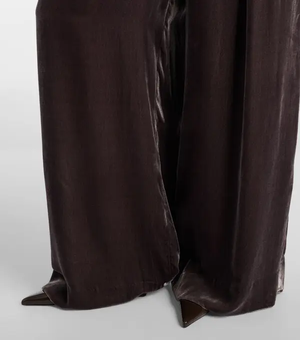 BLAZÉ MILANO Husi Velvet Wide-leg Pants - Silver