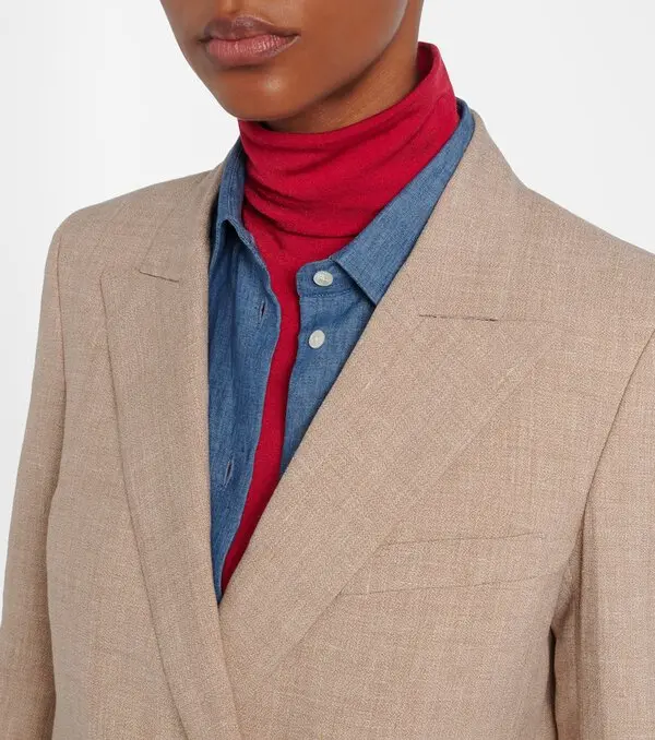 BLAZÉ MILANO Everyday Double-breasted Linen And Wool Blazer