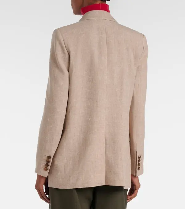 BLAZÉ MILANO Everyday Double-breasted Linen And Wool Blazer
