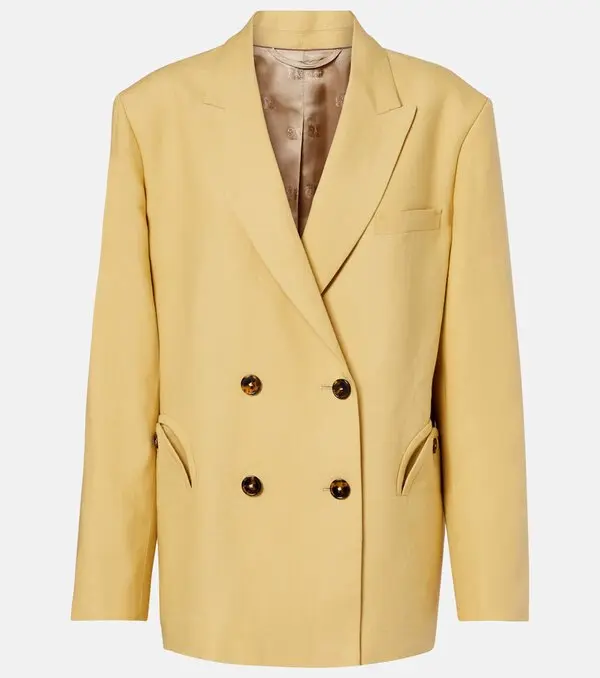 BLAZÉ MILANO Nightbreak Double-breasted Linen Blazer
