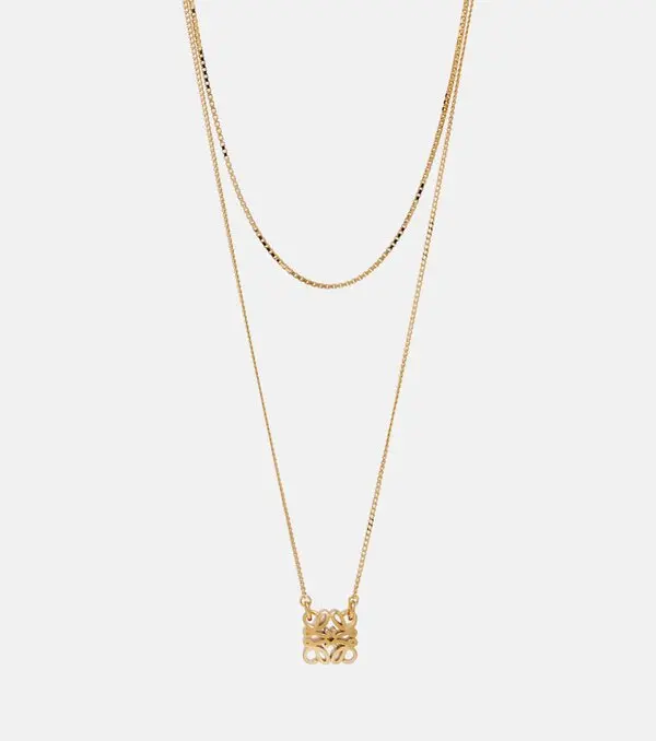 Loewe Anagram Bombé Pendant Necklace - Gold