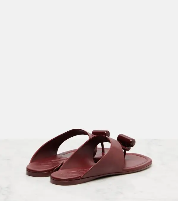 Loewe Toggle Leather Thong Sandals