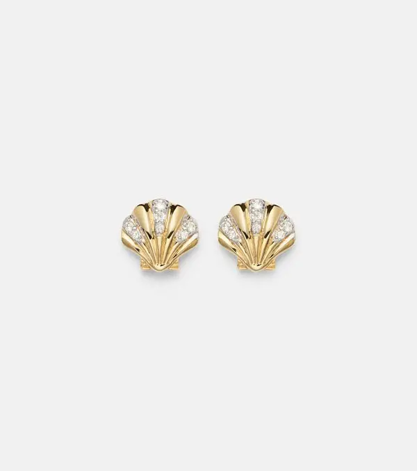 Mateo Petite Venus Diamond Stud Earrings - Gold