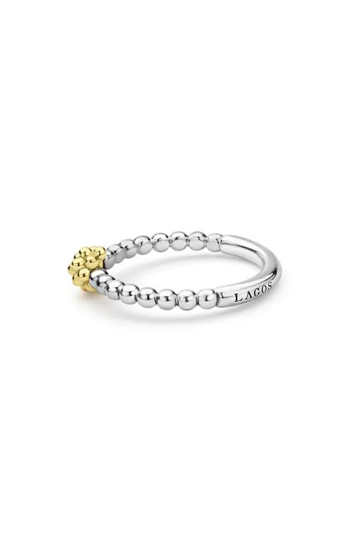 Lagos Caviar Icon Bead Ring - Silver