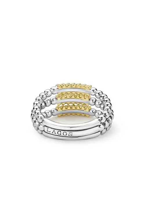 Lagos Caviar Icon Triple Bar Ring