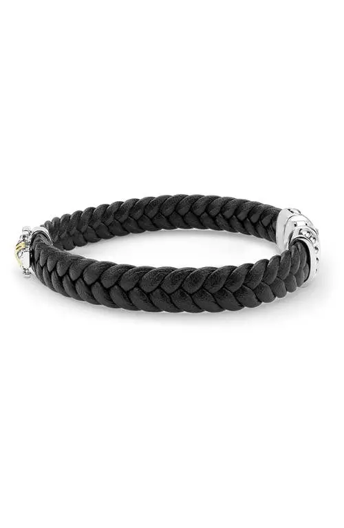 Lagos Anthem Leather Cross Bracelet - Silver