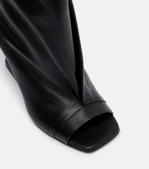 Rick Owens Cantilever Leather Peep-toe Boots
