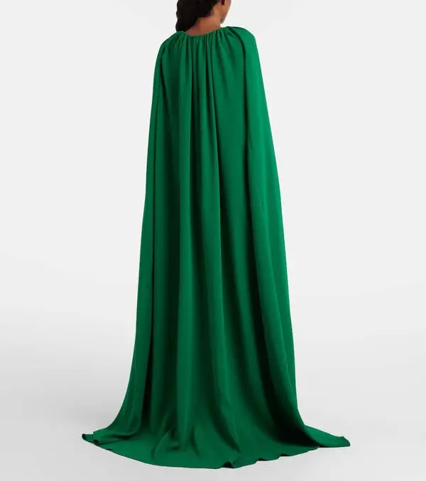 Oscar De La Renta Silk-blend Georgette Kaftan - Green